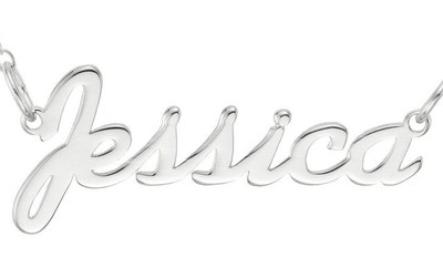 Jessica Name Plate Necklace Pendent Sterling Silver female Personalized ...