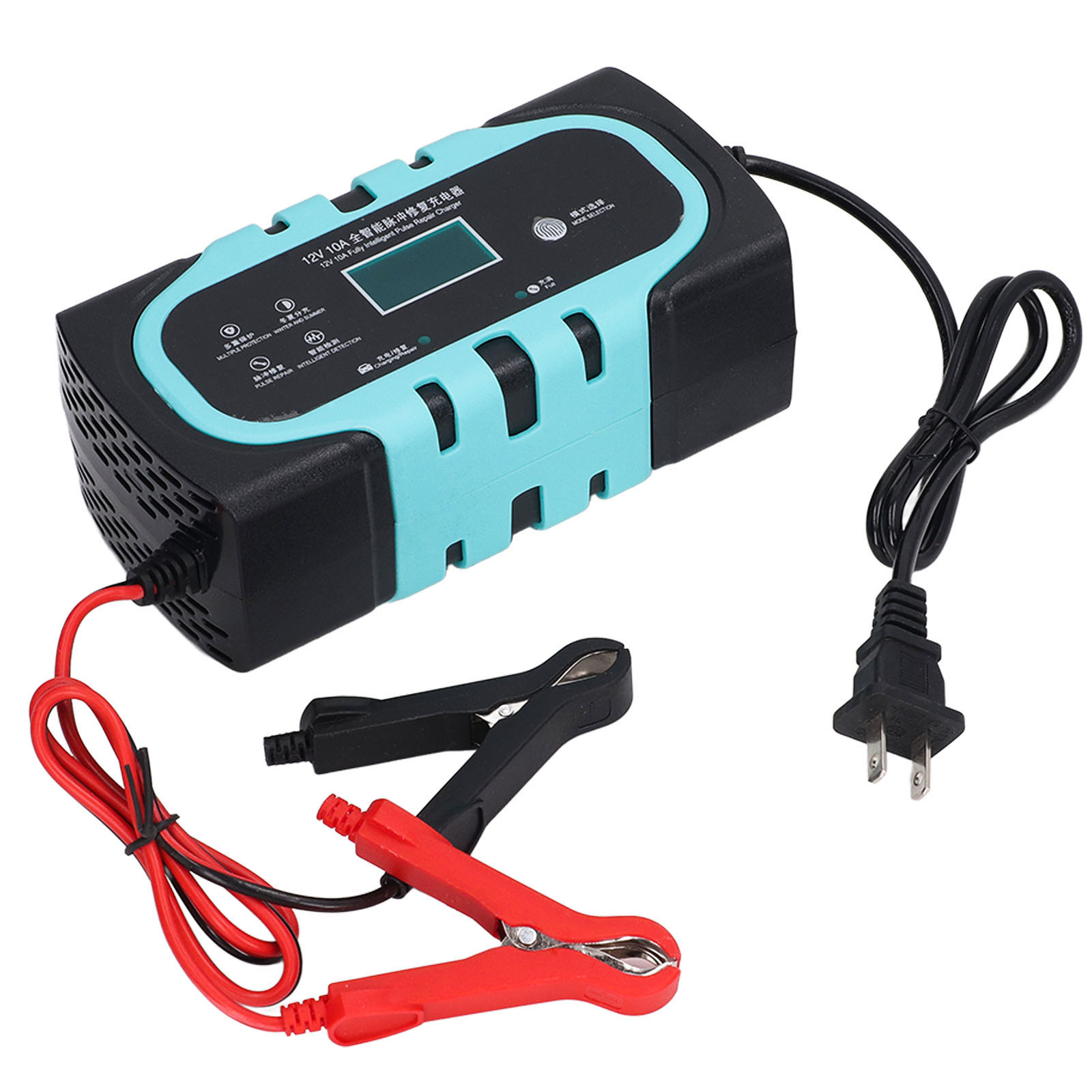 12V 10A Intelligent Pulse Repair Charger Smart Car Battery Charger ...