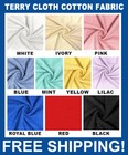 Solid Color Terry Cloth Fabric - 10 oz - 100% Cotton - 45" Wide - by ...