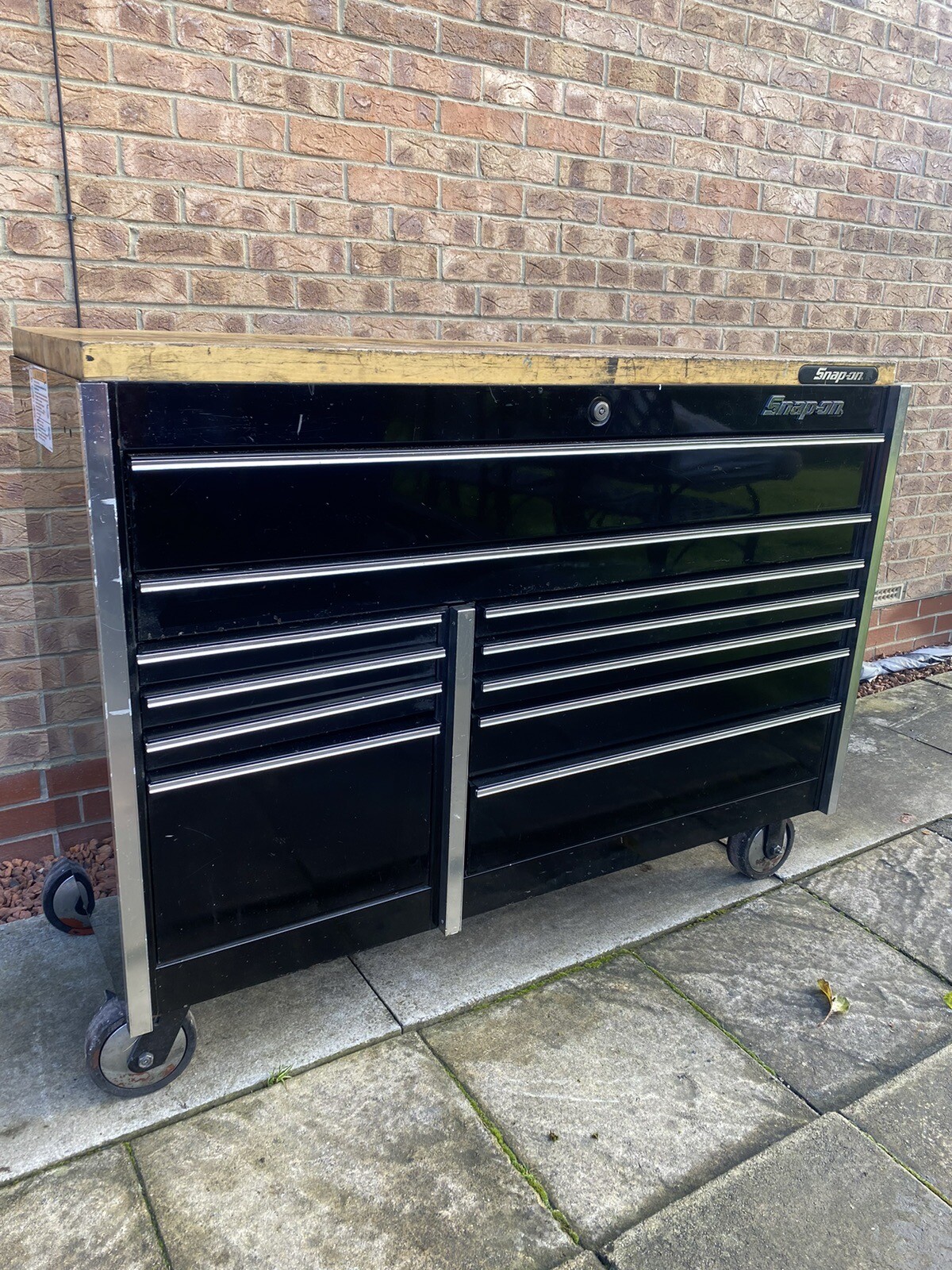 Snap On 55” By 24” Toolbox Roll Cab With Wooden Worktop | eBay