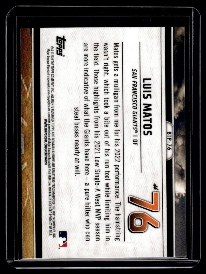 2023 Bowman Scouts’ Top 100 Luis Matos San Francisco Giants #BTP-76 | eBay