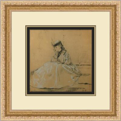 Winslow Homer Portrait of Elizabeth Loring Grant Custom Framed Print | eBay