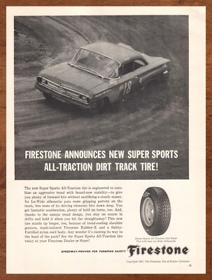 1961 Firestone Super Sports Tires Vintage Print Ad/Poster 60s Car Man ...