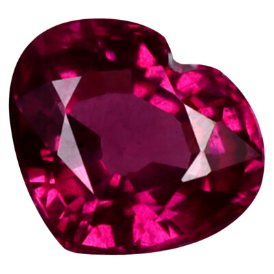 1.01 ct Best Heart Cut (7 x 6 mm) Tanzania Purplish Pink Rhodolite ...