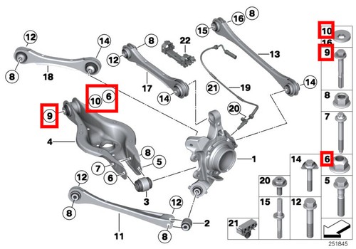 GENUINE BMW 1 2 3 4 X5 X6 REAR SUSPENSION ECCENTRIC CAMBER ADJUSTMENT ...