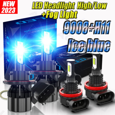 8000K Ice Blue LED Headlight Fog Light Bulbs Kit For Ford Mustang 2005 ...