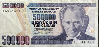 Old 500,000 Turkish Lira Notes, Excellent condition. | eBay