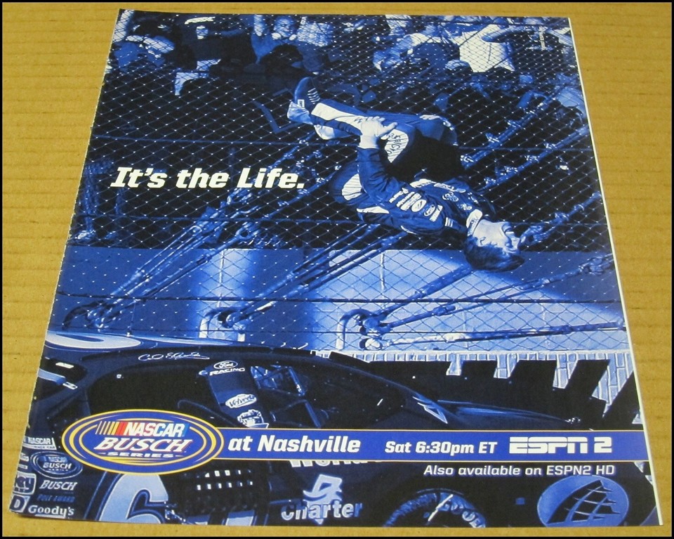 2007 NASCAR Busch Series at Nashville Print Ad ESPN Advertisement ...