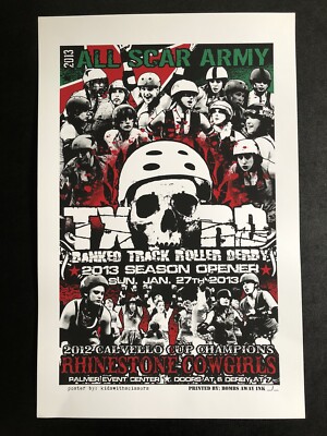 TXRD Texas Roller Derby Screen Printed Bout Poster - Limited Edition ...