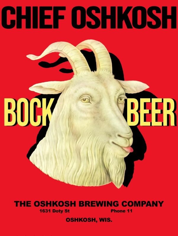 Chief Oshkosh Bock Beer of Wisconsin NEW METAL SIGN: 12 x 16" & Free ...