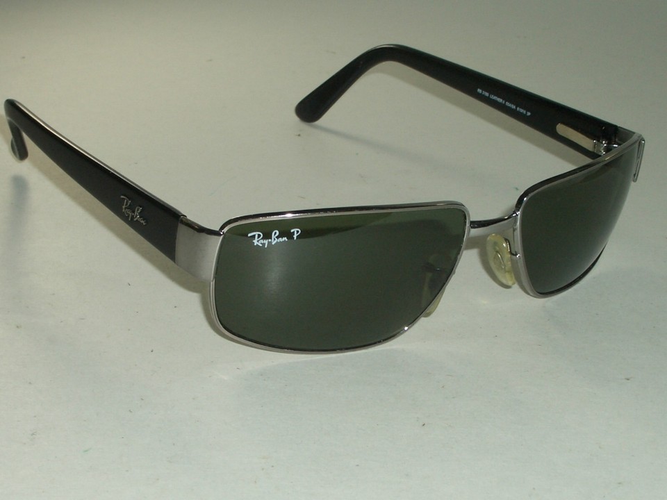 RAY BAN RB3189 LEATHER II 004/9A 61[]16 3P POLARIZED LENS METAL WRAPs ...