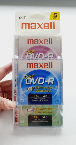 Maxell 5-Pack Mini Color DVD-R Video Disc Camcorder Media 1.4 GB 30 ...