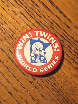 Vintage Minnesota Win! Twins! World Series Pinback Button Old Logo ...
