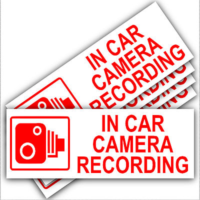 5 x In Car Camera Recording Warning Stickers-CCTV Sign-Van,Taxi,Cab ...