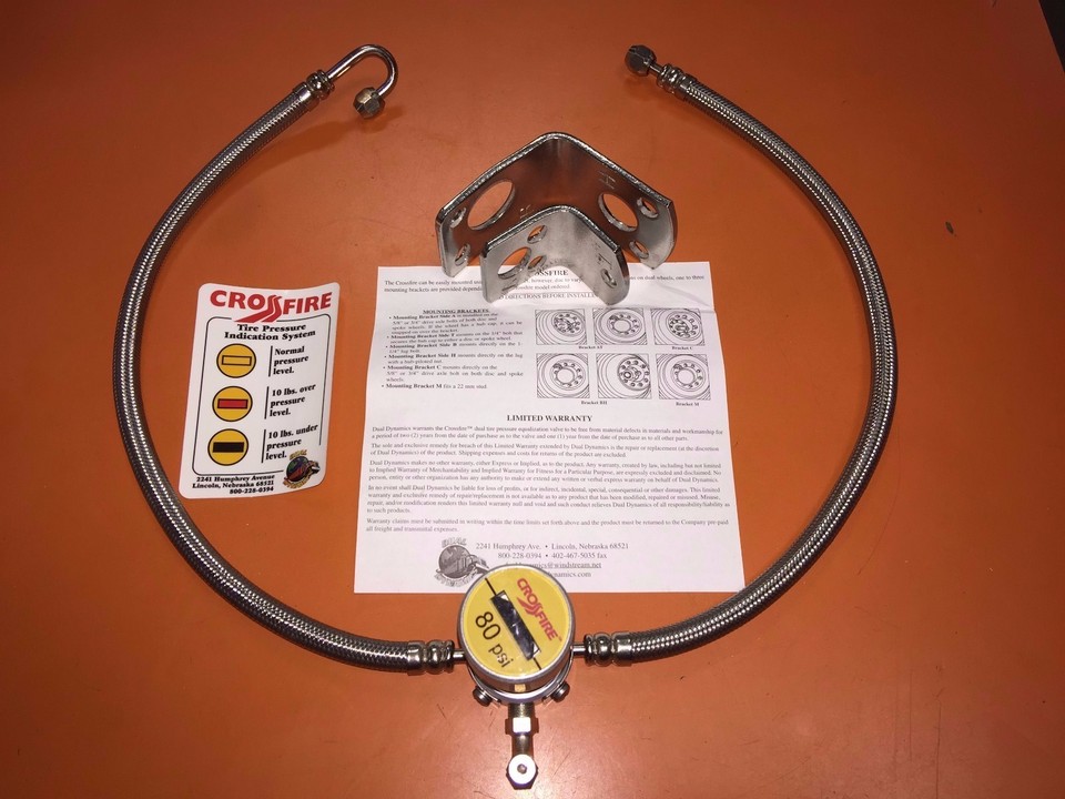 Crossfire Dual Tire Pressure Equalizer 80 PSI for Truck RV Semi Trailer ...
