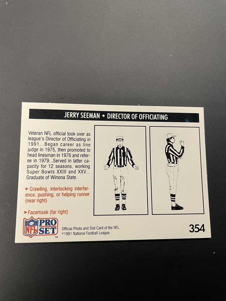 1991 Pro Set #354 Jerry Seeman OFF | eBay
