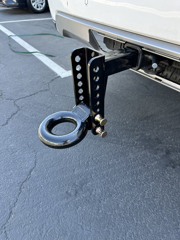 Adjustable Pintle Lunette Ring W/ Channel Trailer Hitch Mount 12 Ton ...