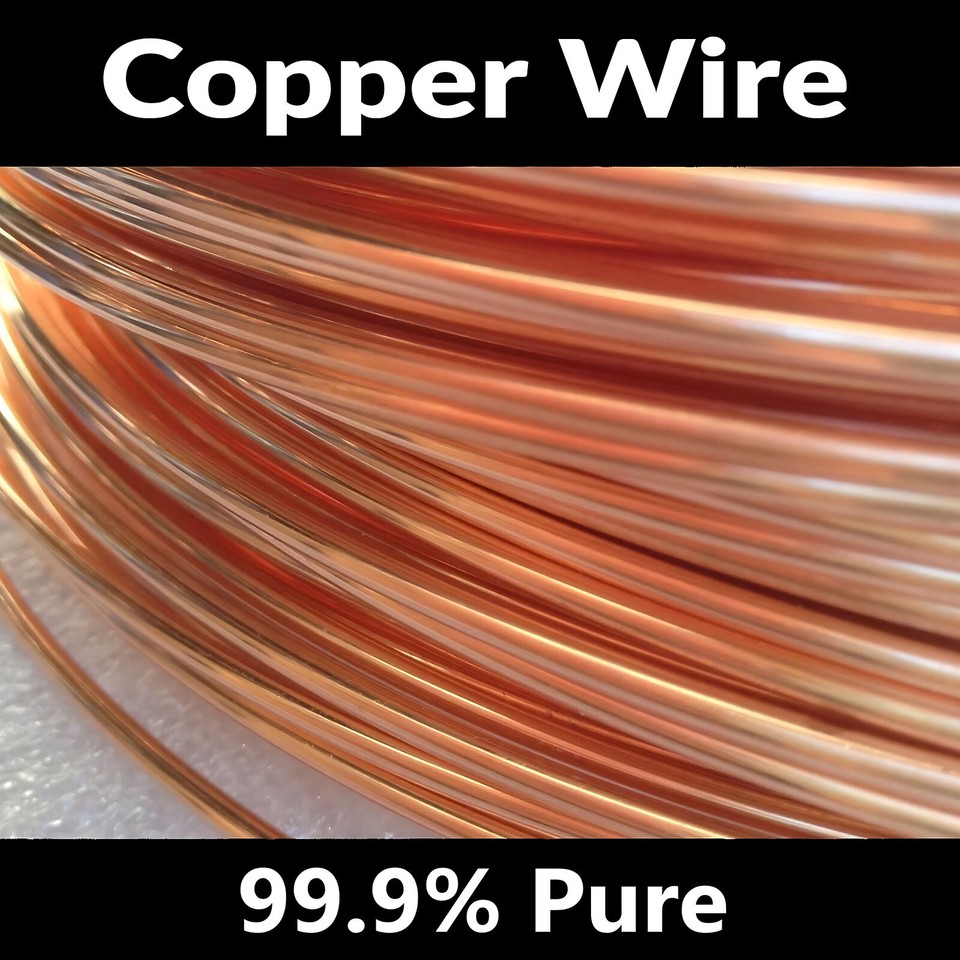 Pure Copper Wire Bare Uncoated Assorted Sizes Ø0.2mm-5mm Round Solid ...