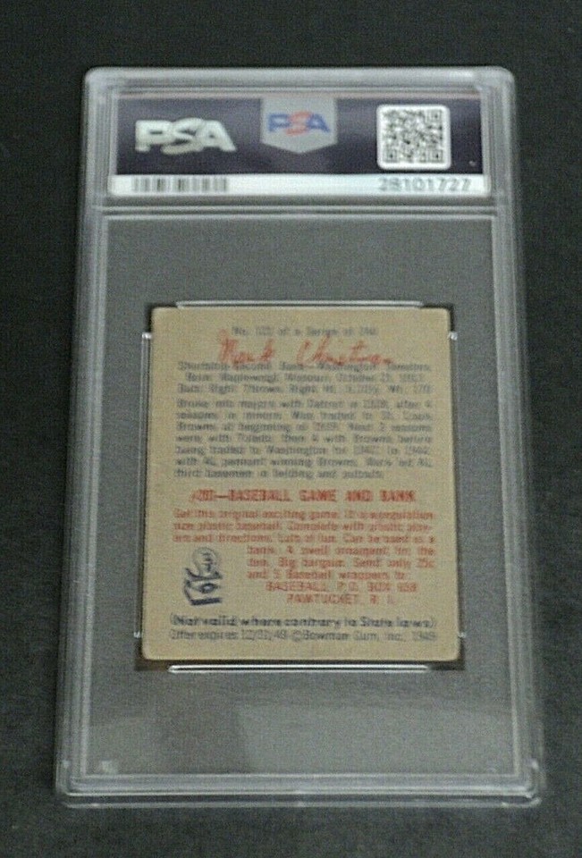 1949 Bowman #121 Mark Christman PSA 2 GOOD ..AUCT#7451 | eBay