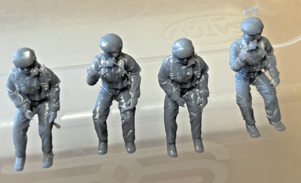 4 x Seated resin printed 1/48 scale RAF fast jet pilot figures. Made in ...