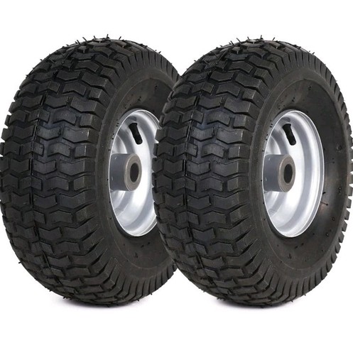 (2-Pack) 15x6.00-6 Grey Silver Tire & Wheel Rims Set For Zero Turn Lawn ...