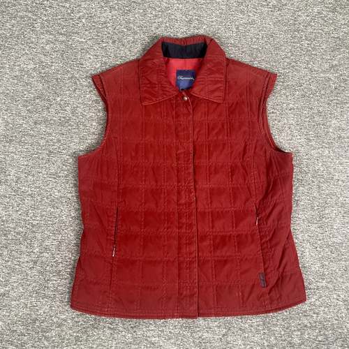 Faconnable Vest Mens Size Small Quilted Collared Water Resistant Red | eBay