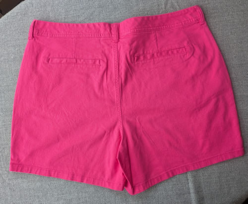 Ladies BNWT Sz 18 Fuchsia Pink Cotton + Elastane Chino Shorts Mid Rise ...