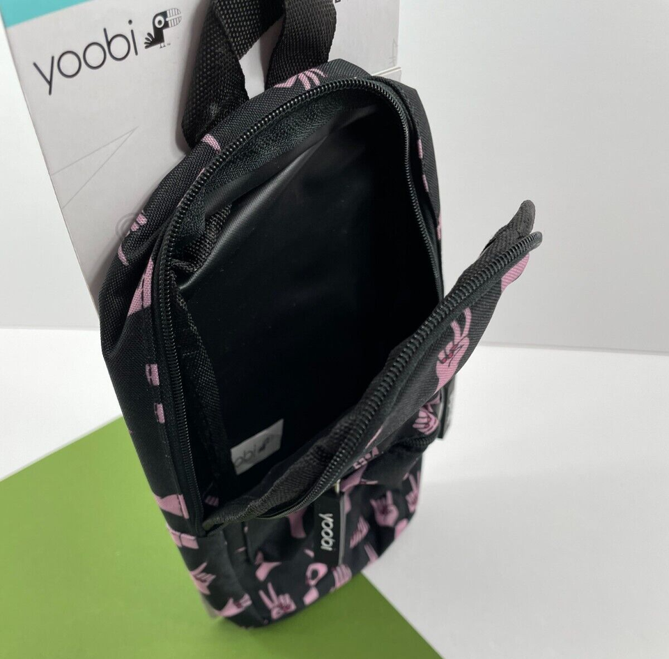Yoobi Brand Pencil Organizer Backpack Pencil Case Handsigns Peace Black ...