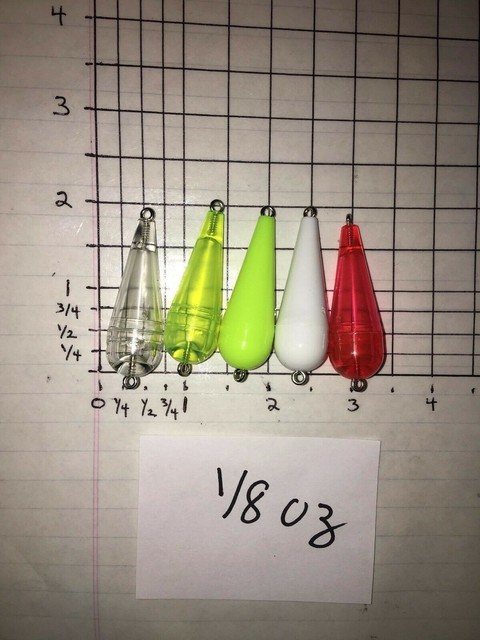 100 Torpedo Floats 1/8 Oz Clear by Rainbow Tackle Makers of Ajusta ...