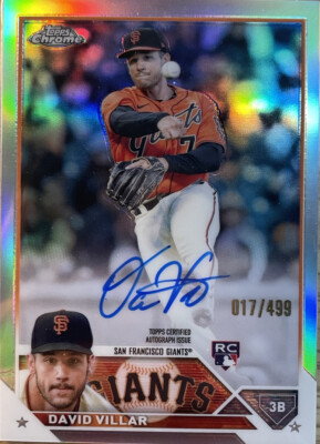 2023 Topps Chrome #RA-DV David Villar Rookie Auto Refractor Parallel ...
