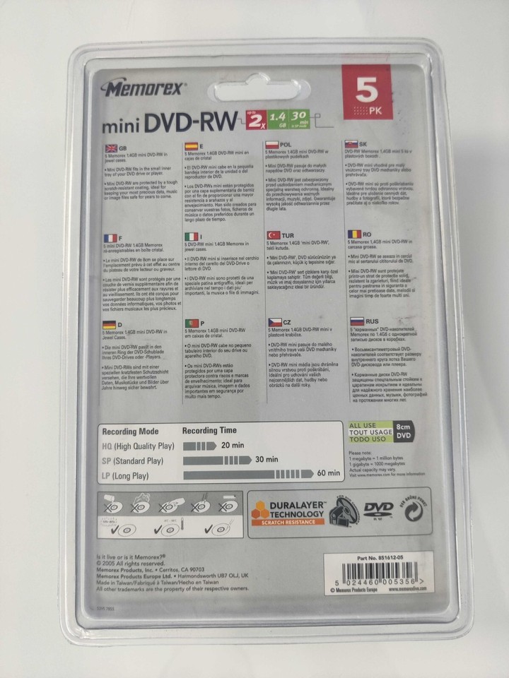 Memorex mini (8cm) DVD-RW | eBay