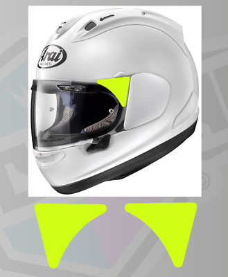 High Visibility Neon Yellow Reflective Decals Stickers for Arai Helmet ...