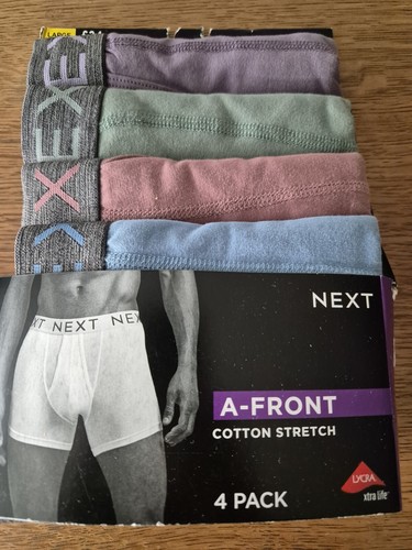 Next A Front 4 Pack Mens Cotton Stretch Boxers Multicolour Size Large ...