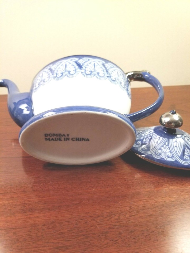 BOMBAY Company Blue-and-white teapot, in ARABESQUE TILE pattern | eBay