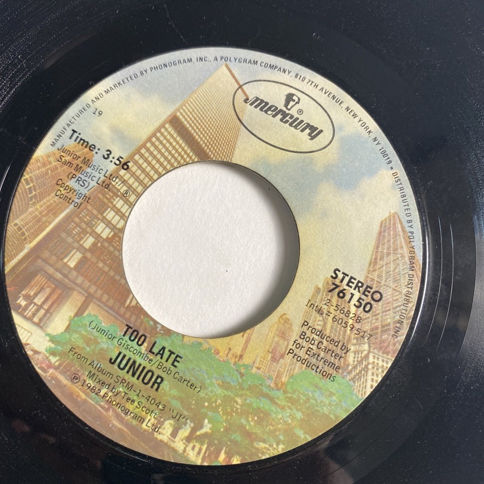 JUNIOR Too Late + Instrumental MERCURY 76150 45 VINYL 7" | eBay