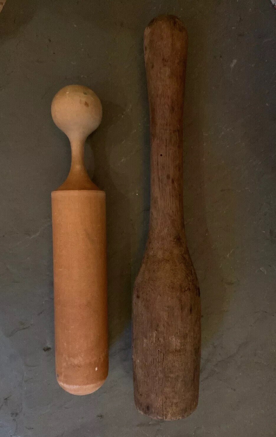 Vintage Pair Of Primitive Kitchen Wooden Wood Masher Hand Pestle | eBay