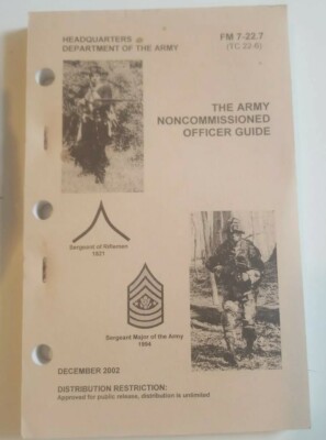 The Army Noncommissioned Officer Guide, December 2002, FM 7-22-7 | eBay
