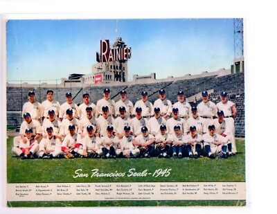 1945 SAN FRANCISCO SEALS PCL 8X10 PHOTO BASEBALL CALIFORNIA USA RAINIER ...