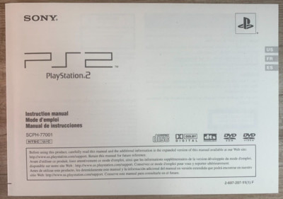 ORIGINAL Sony Playstation 2 PS2 System Console Instruction Manual Book ...