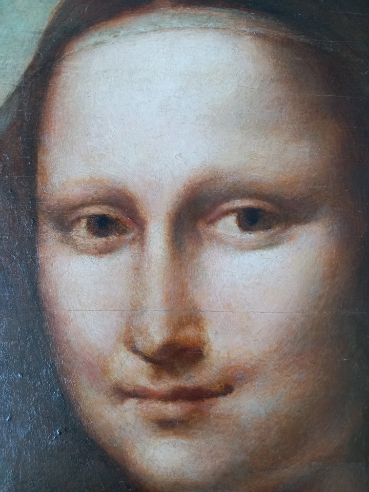 Large fantastic antique Mona Lisa, Leonardo da Vinci follower, high ...