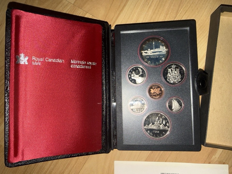 1987 Prestige RCM Royal Canadian Mint Proof 7-Coin Set Silver Dollar w ...