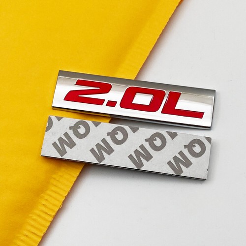 2x Chrome Red 2.0L Logo Metal SUV Sport Engine Emblem Car Trunk Sticker ...