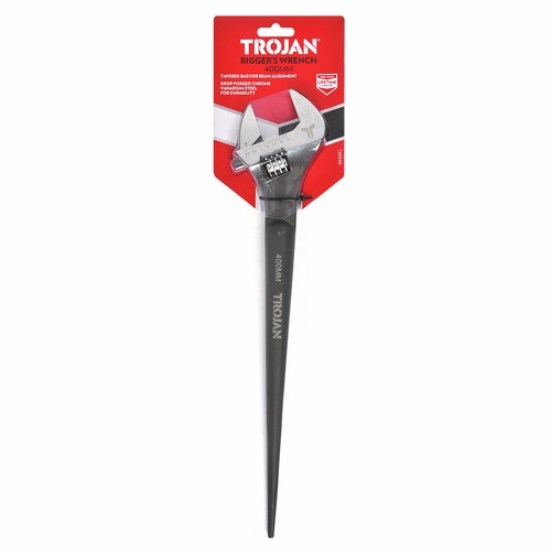 Trojan 400mm Riggers Wrench Smooth Adjustable Knurl Workshop Hand Tools ...