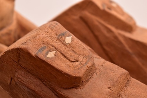 RARE Palau Micronesia Squatting FERTILITY Figure Pearl Eyes Statue ...