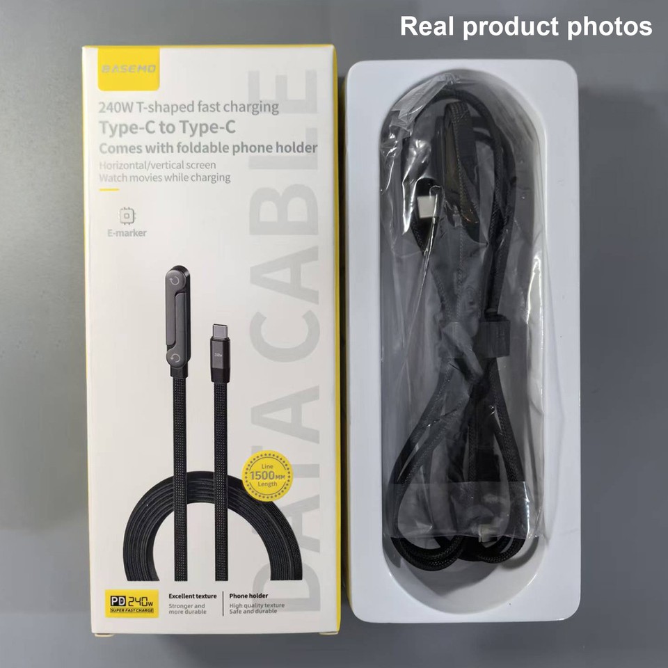 240W Super Fast Charging-Invisible Holder Charger Cable w/Stand Built ...