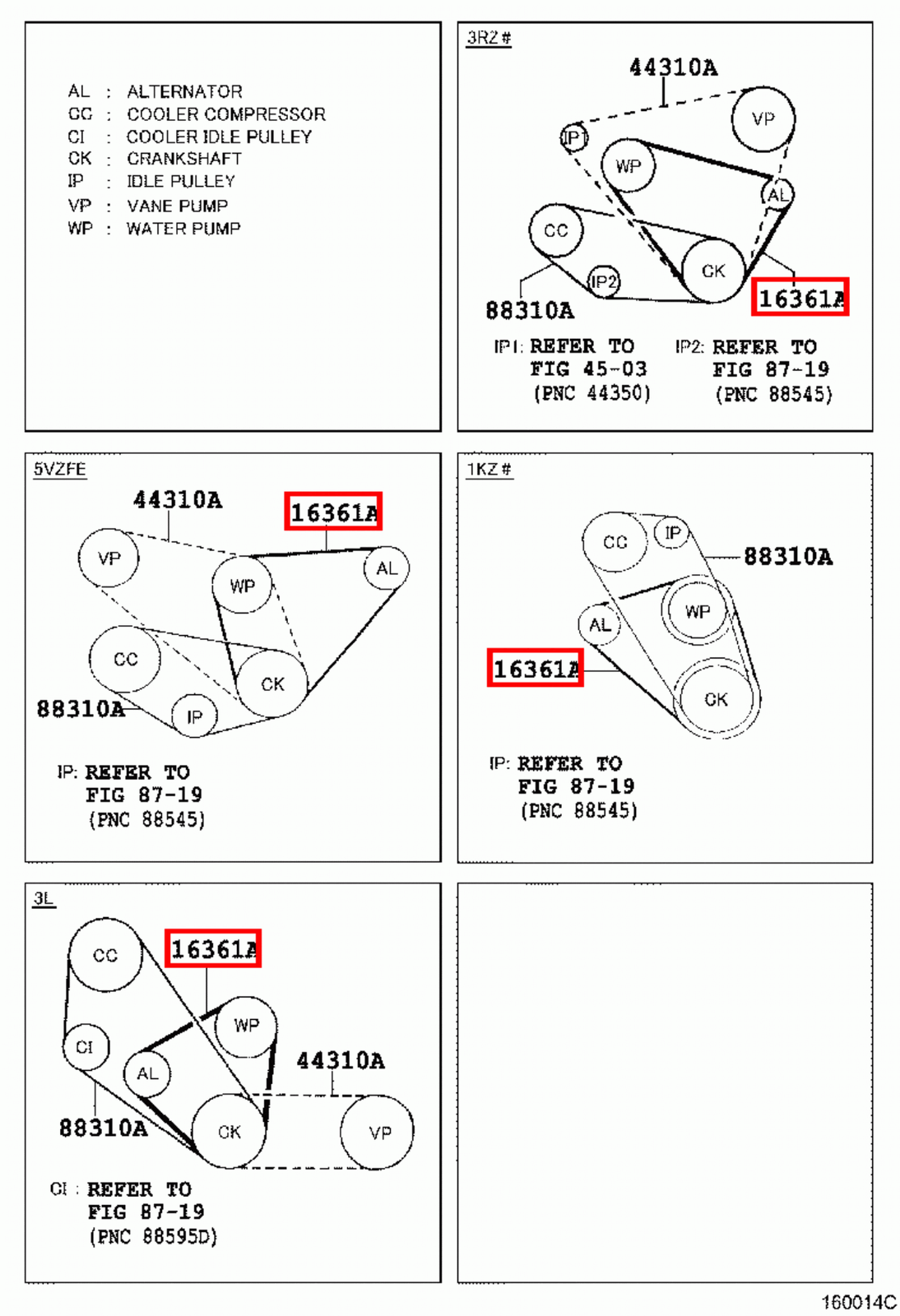 Genuine Hilux LN110 LN109 LN108 LN107 LN106 3L 2L Drive Belt Fan ...