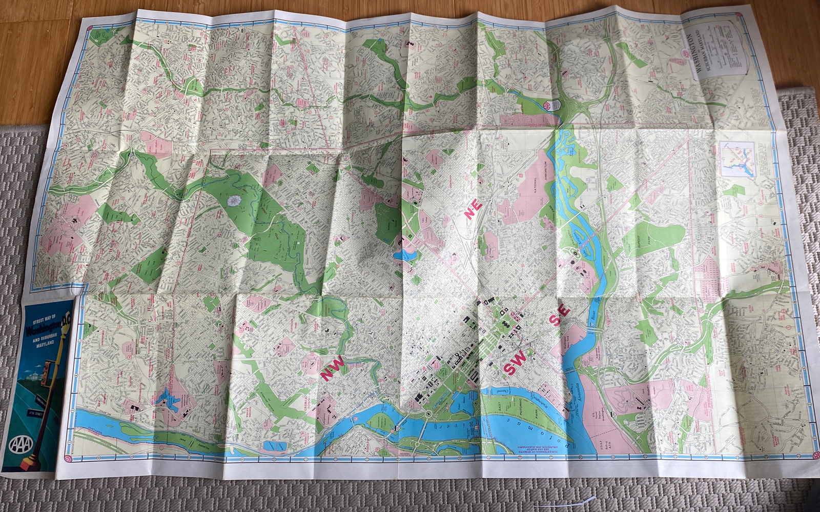 AAA USA Map 1970 Auto Club Street Map of Washington D.C. and Maryland ...