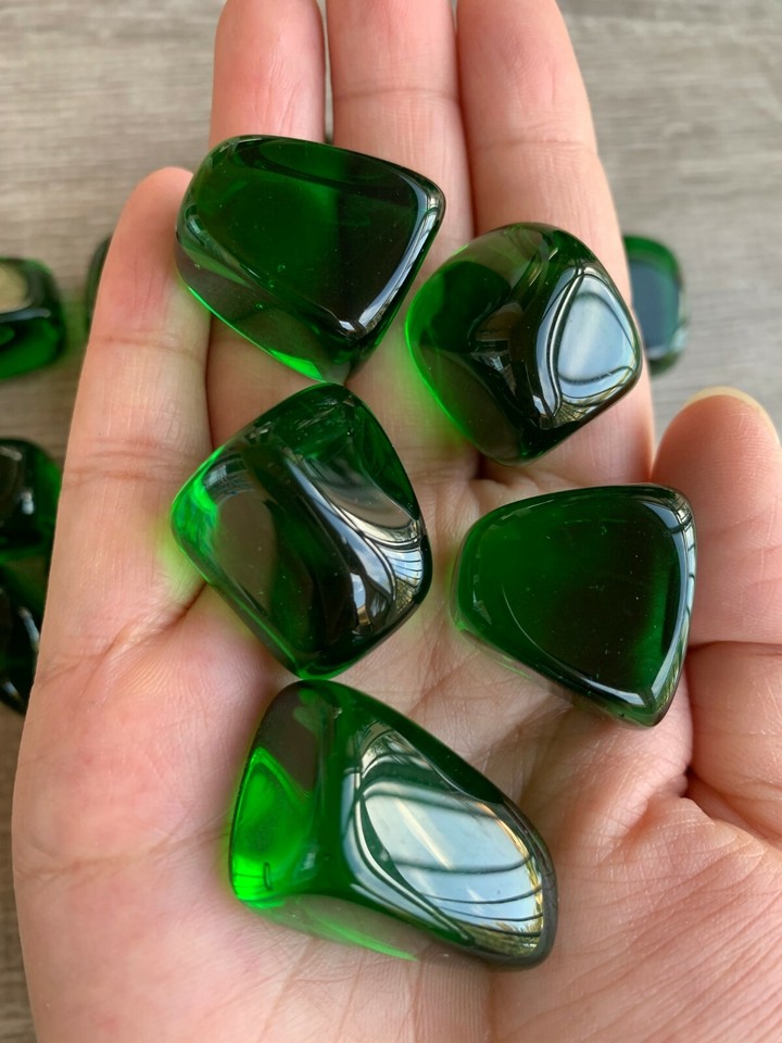 Blue Aqua Obsidian, Green Obsidian & Yellow Obsidian Tumbled Stone ...