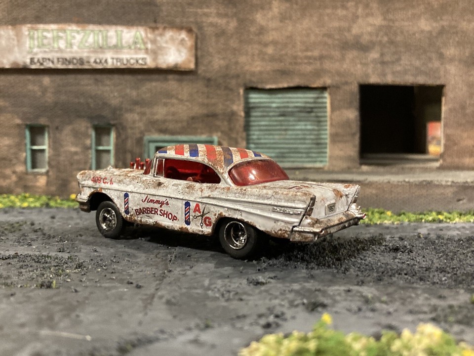 1957 Chevy Bel Air Gasser Rusty Weathered Custom 1/64 Diecast Drag Car ...