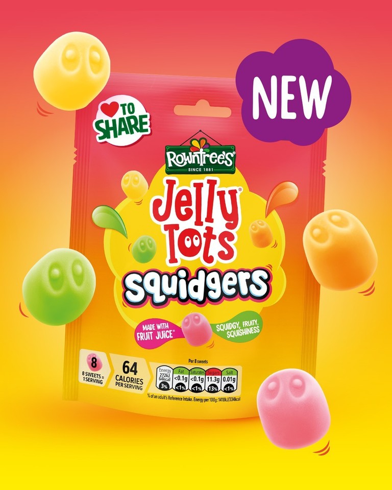Rowntree’s Jelly Tots Squidgers Sweets Sharing Bags 120g, Fruit ...